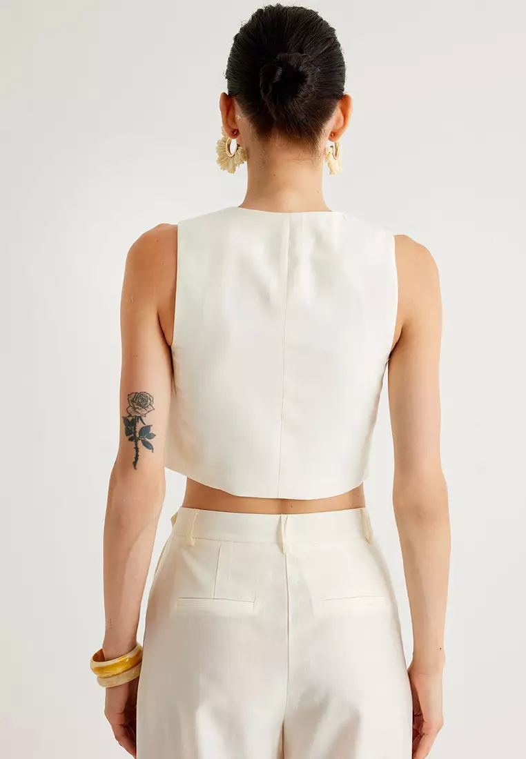 Buy KOTON V-Neck Crop Vest 2026 Online | ZALORA