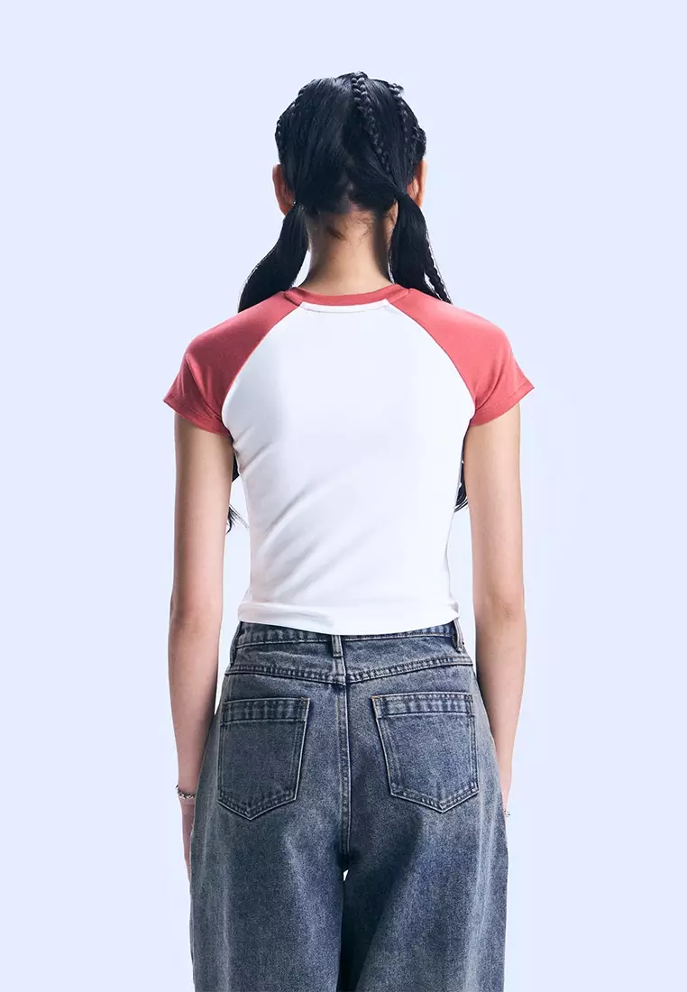 Buy OXGN Raglan Graphic Slim Cropped T-Shirt 2026 Online | ZALORA ...