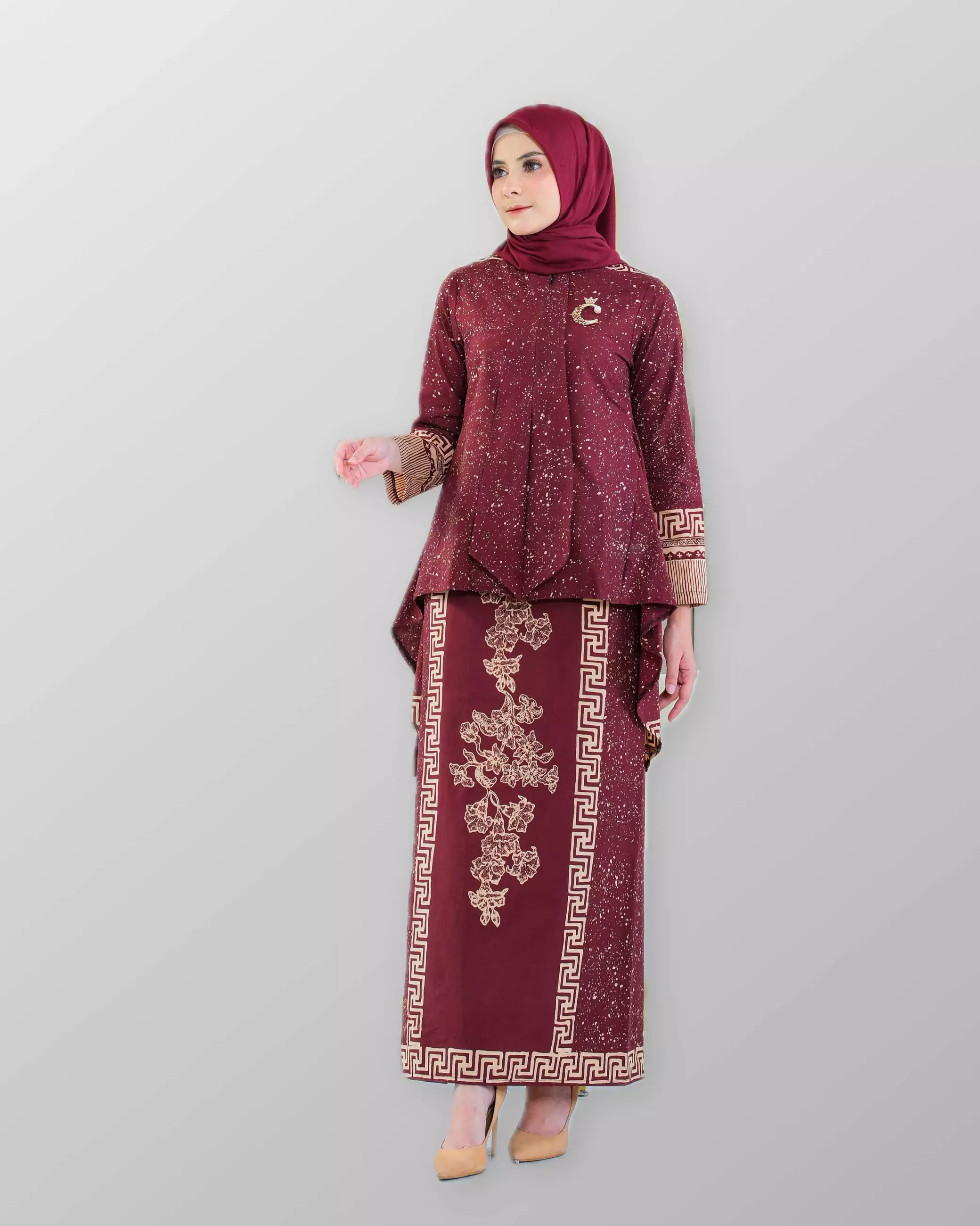Jual Catalia Batik Nisya Maroon Setelan Batik by Catalia Batik Original ...