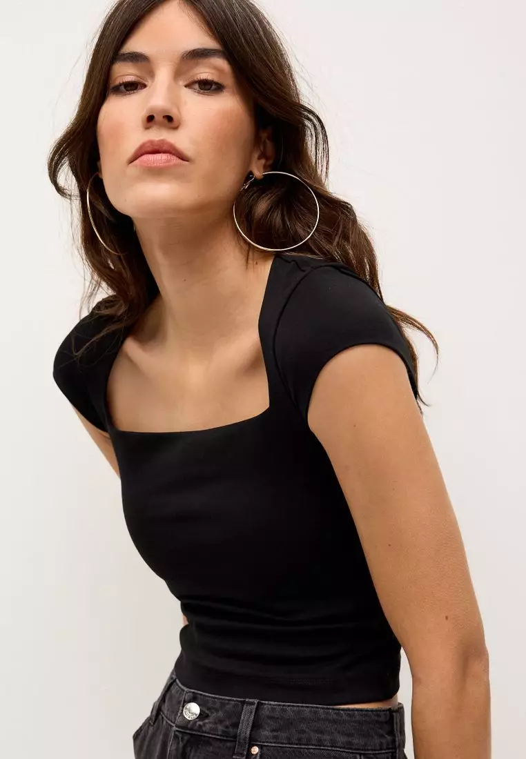 Buy NEXT Square Neck Short Sleeve T-Shirt Online | ZALORA Malaysia