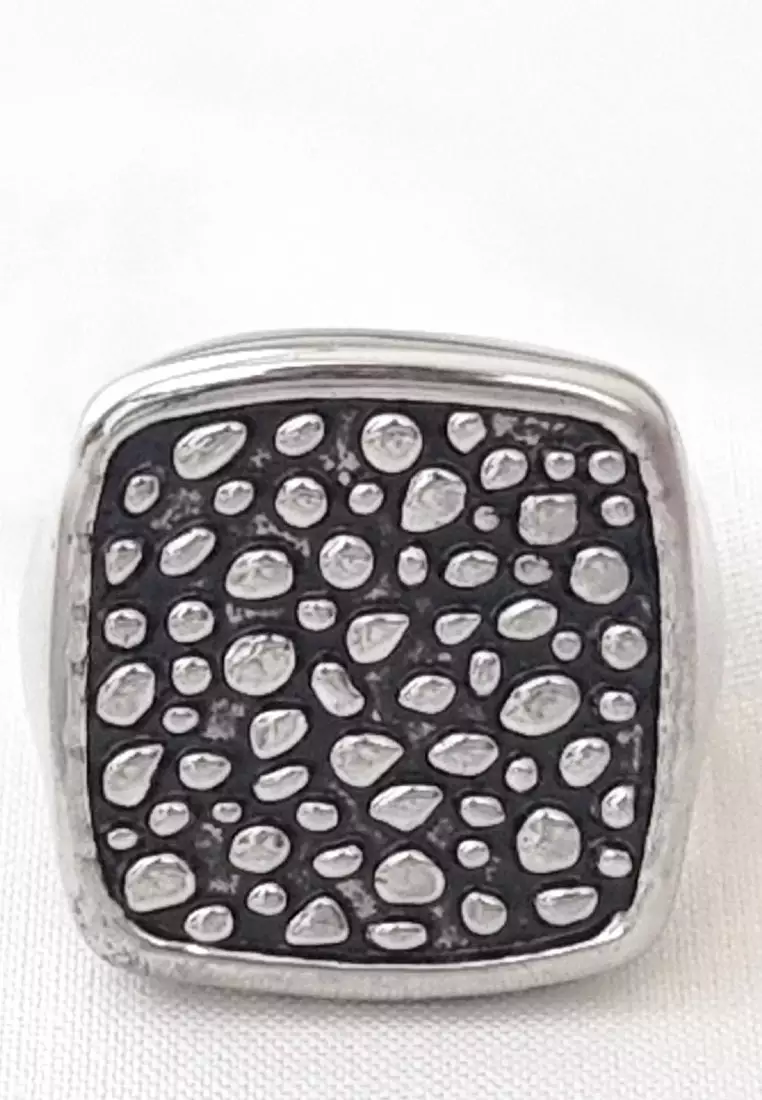 Jual San Marco Accessories Pria Pave Design Square Statement Premium ...
