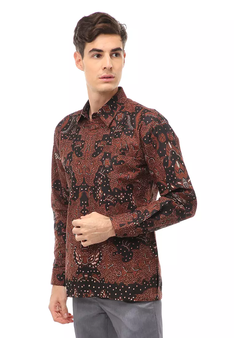Jual Hamlin Kendrick Atasan Formal Kemeja Batik Pria Mahesa Long Sleeve ...