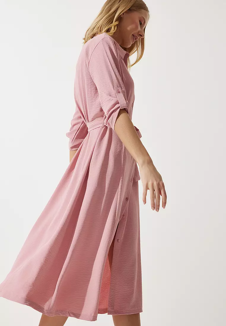 Buy Happiness Istanbul Belted Midi Dress Online | ZALORA Malaysia