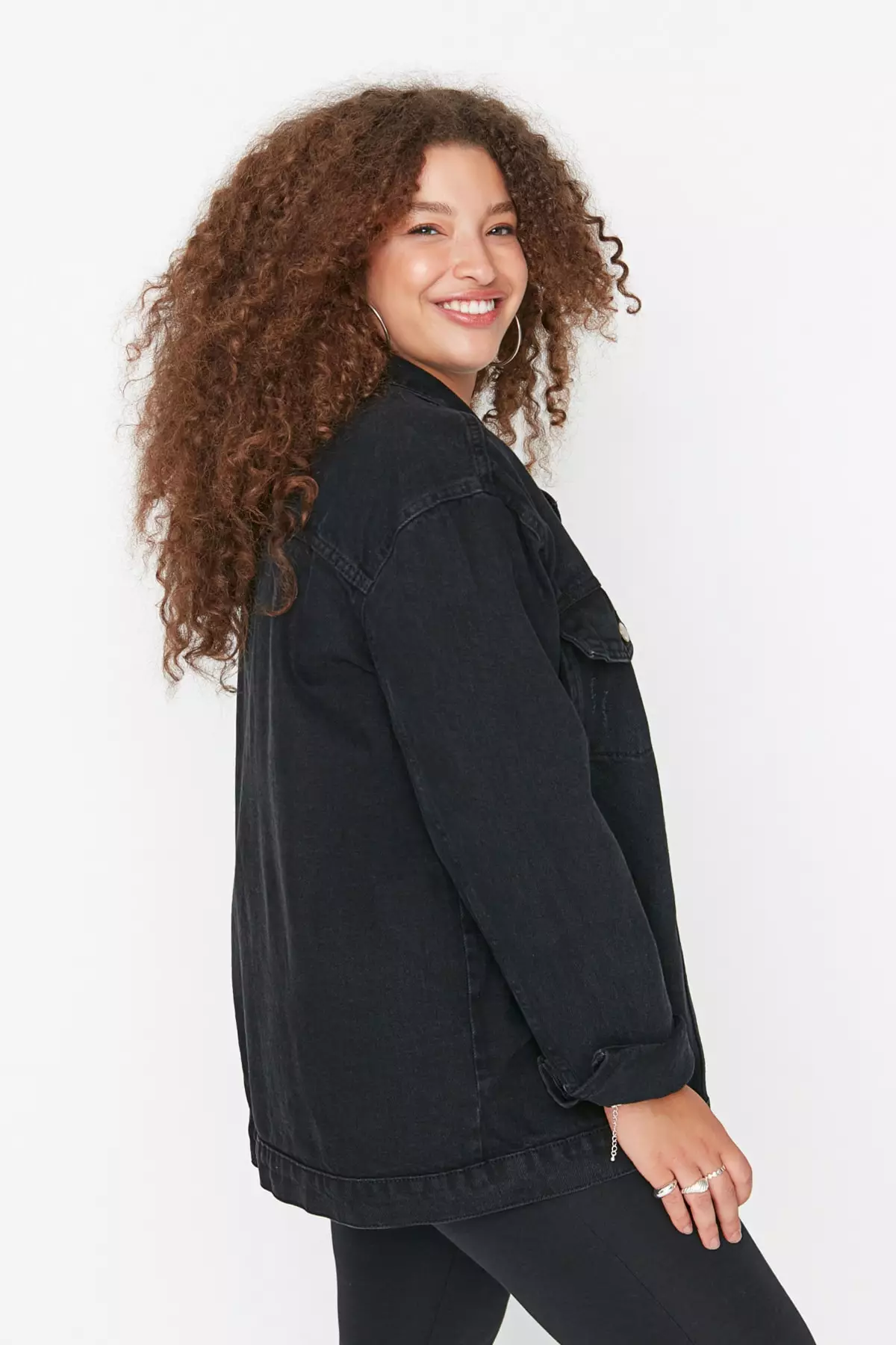 Buy Trendyol Plus Size Pocket Detailed Denim Jacket 2026 Online | ZALORA