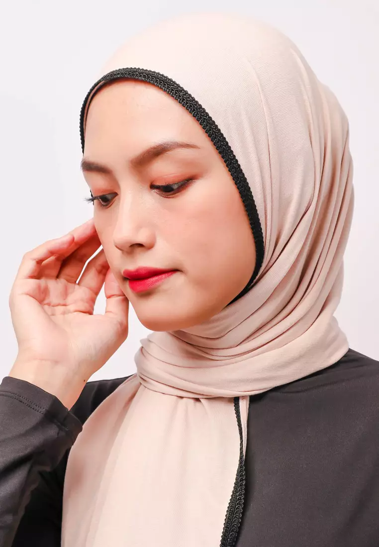 Jual DAW Project DH059 Lace Hitam Hijab Pashmina Cream Original 2024 | ZALORA Indonesia