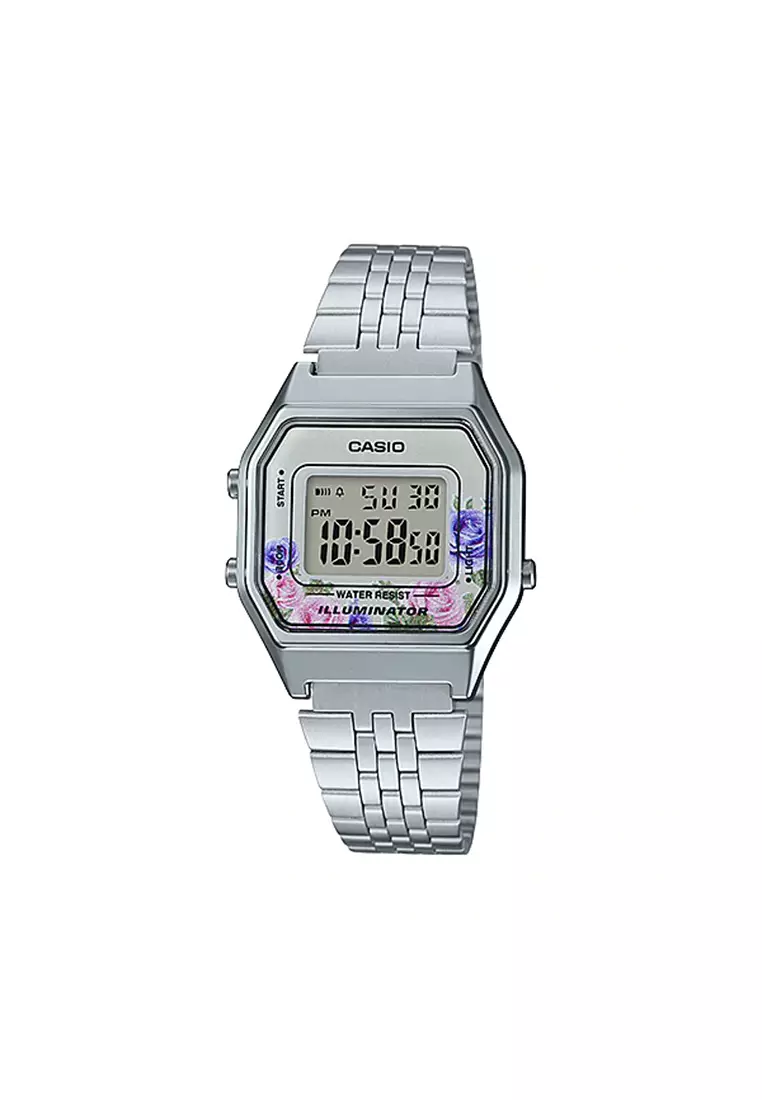 Buy Casio Casio Vintage Women Digital Watch LA680WA-4C Silver Stainless ...