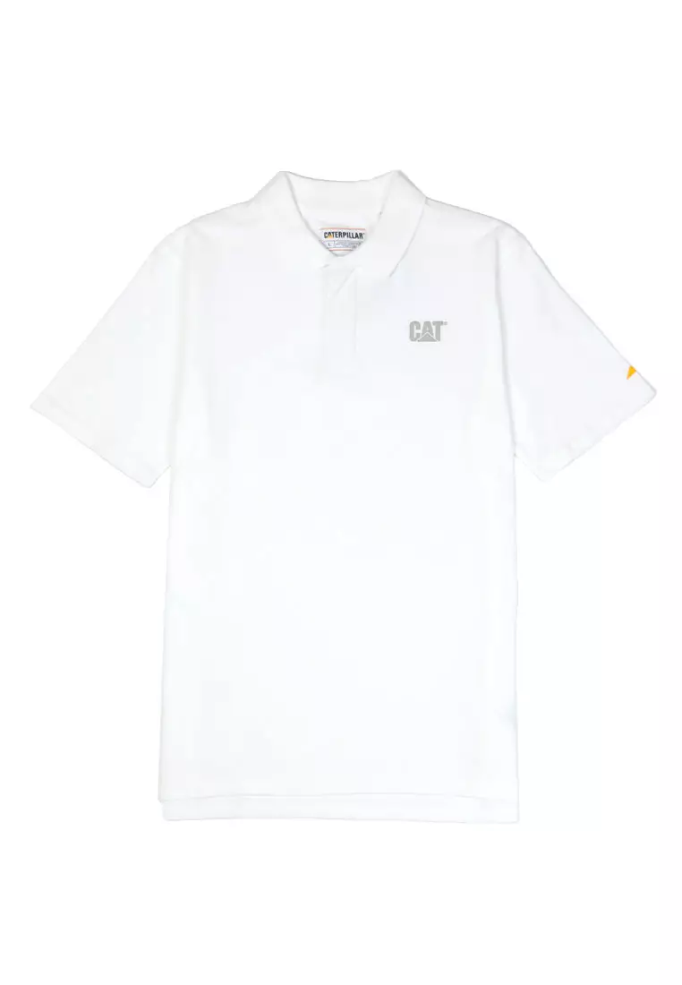 Buy Caterpillar Men's CAT Logo Pique Polo Shirt - White (4010329-10110 ...