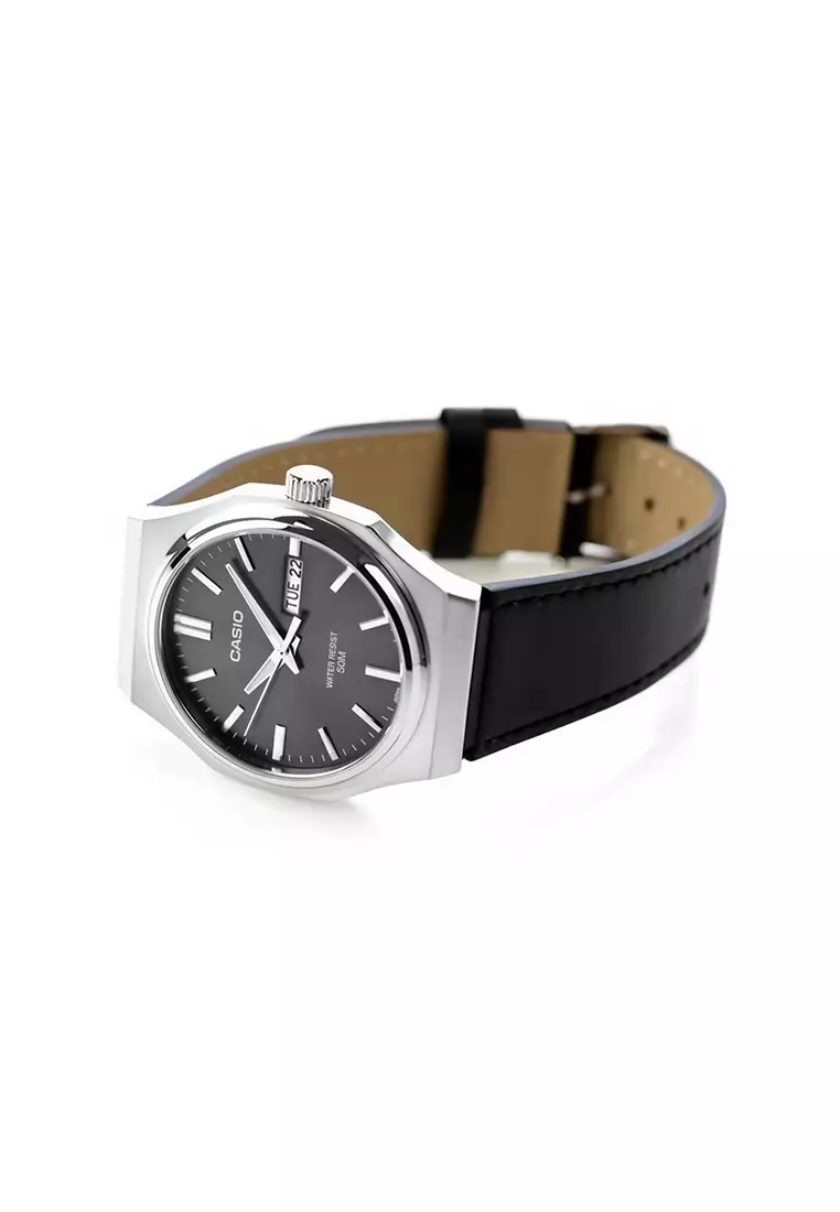 Buy CASIO MTP-E735L-8AV Men Analog Watch Black Leather Band 2026 Online | ZALORA