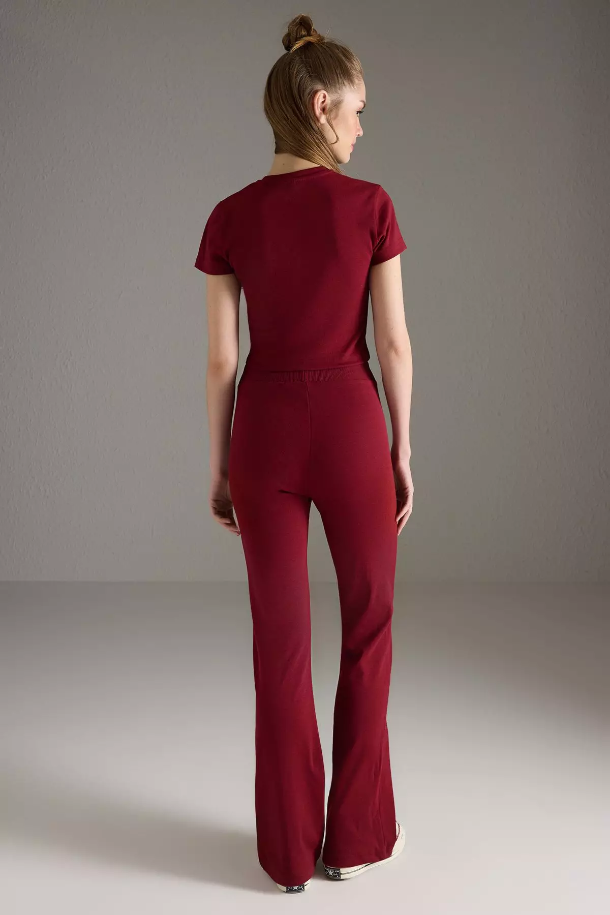 Buy Trendyol Claret Red Fitted/Flexible Knitted Knitted Bottom-Top Set ...