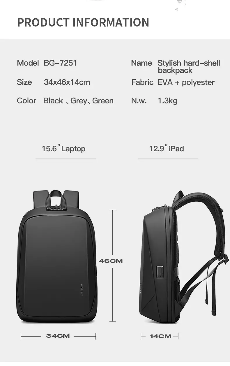 Jual Bange Bange BG7251 Tas Laptop Kerja Ransel Backpack Pria Lock TSA 15.6 Inc - GREEN Original ...