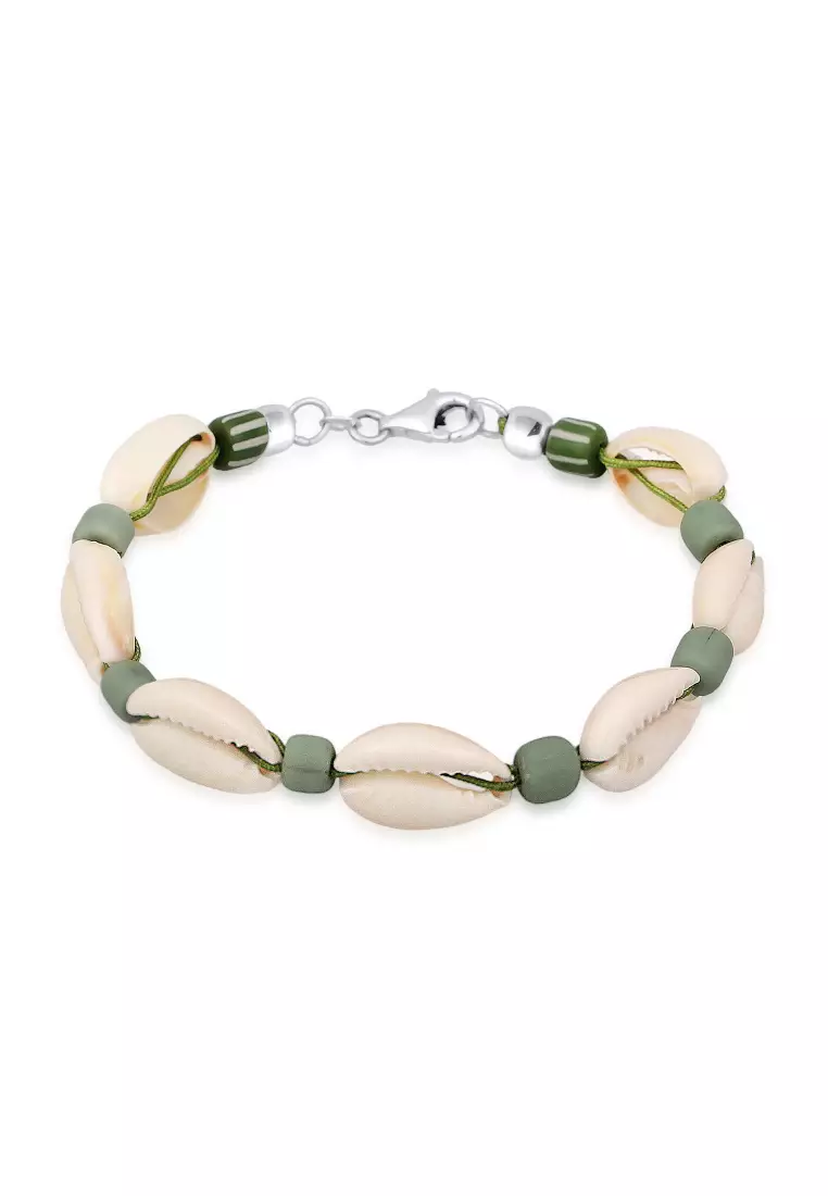 Buy Kuzzoi Men's Cowrie Shell Bracelet – Silver Clasp 2026 Online | ZALORA