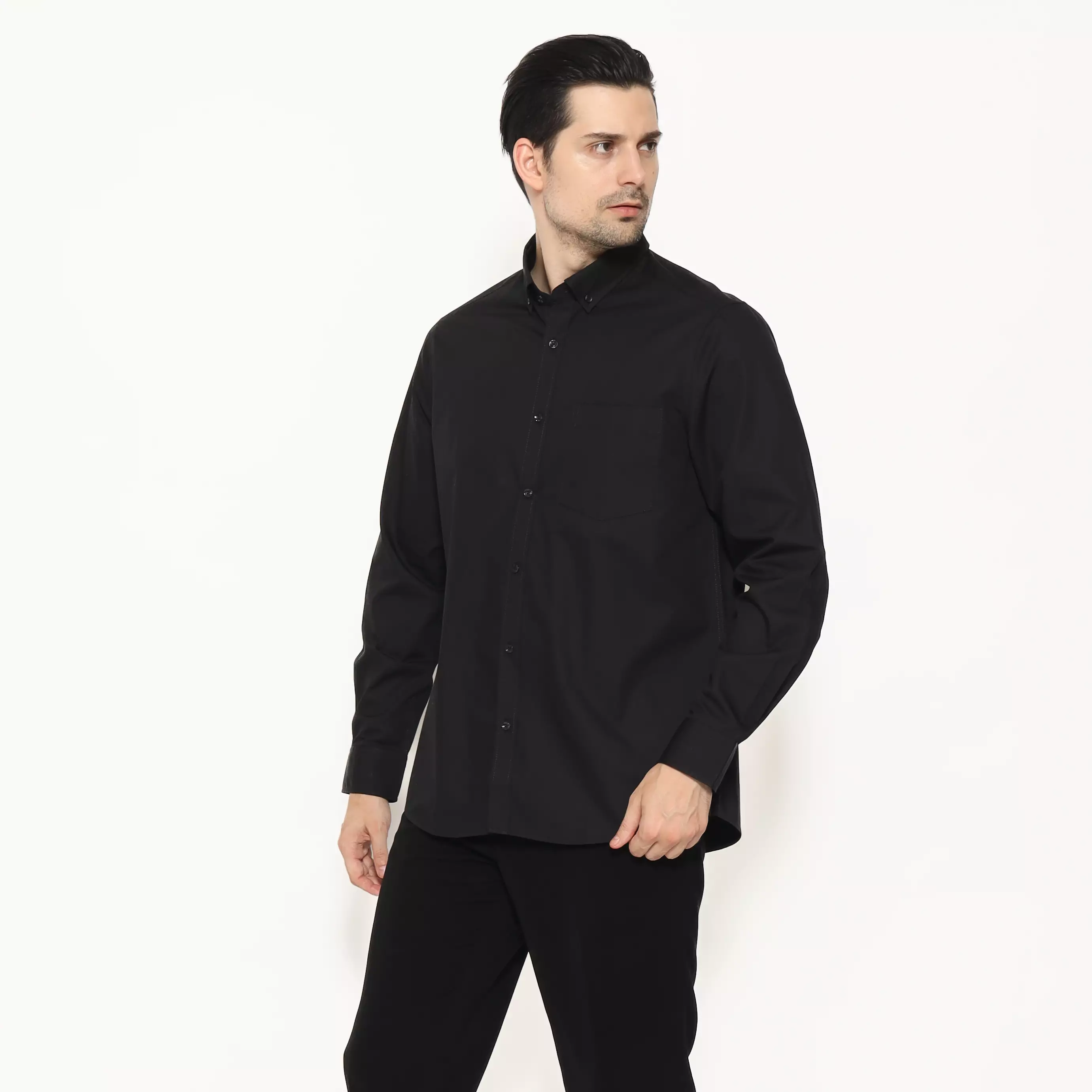 Jual Lawell Lawell Kemeja Pria Lengan Panjang – DESMOND-MLRF | Hitam ...