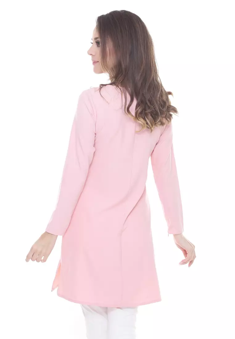 Buy Rina Nichie Basic Jovanda Tunic in Soft Pink Online | ZALORA Malaysia
