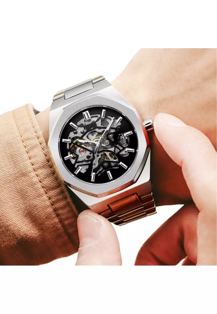 Buy OPCHIC Men's Fashion Skeleton Automatic Mechanical Watch 2025 ...