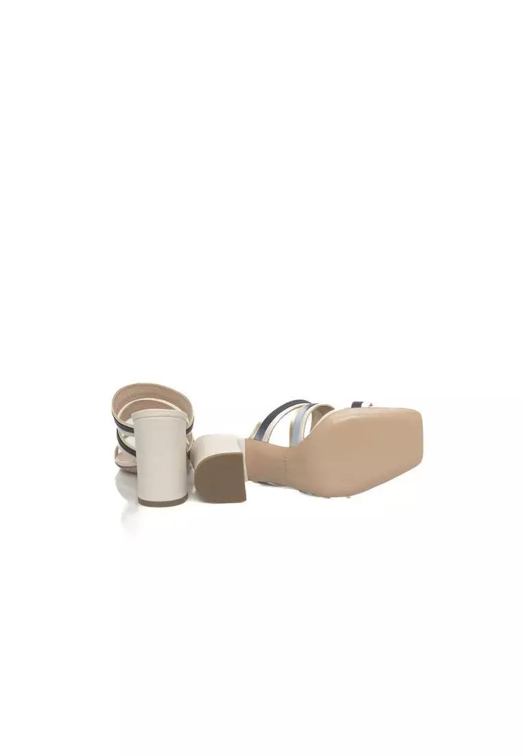 Buy Cerruti 1881 Mules Leather Block Heel Sandals Women 2025 Online ...