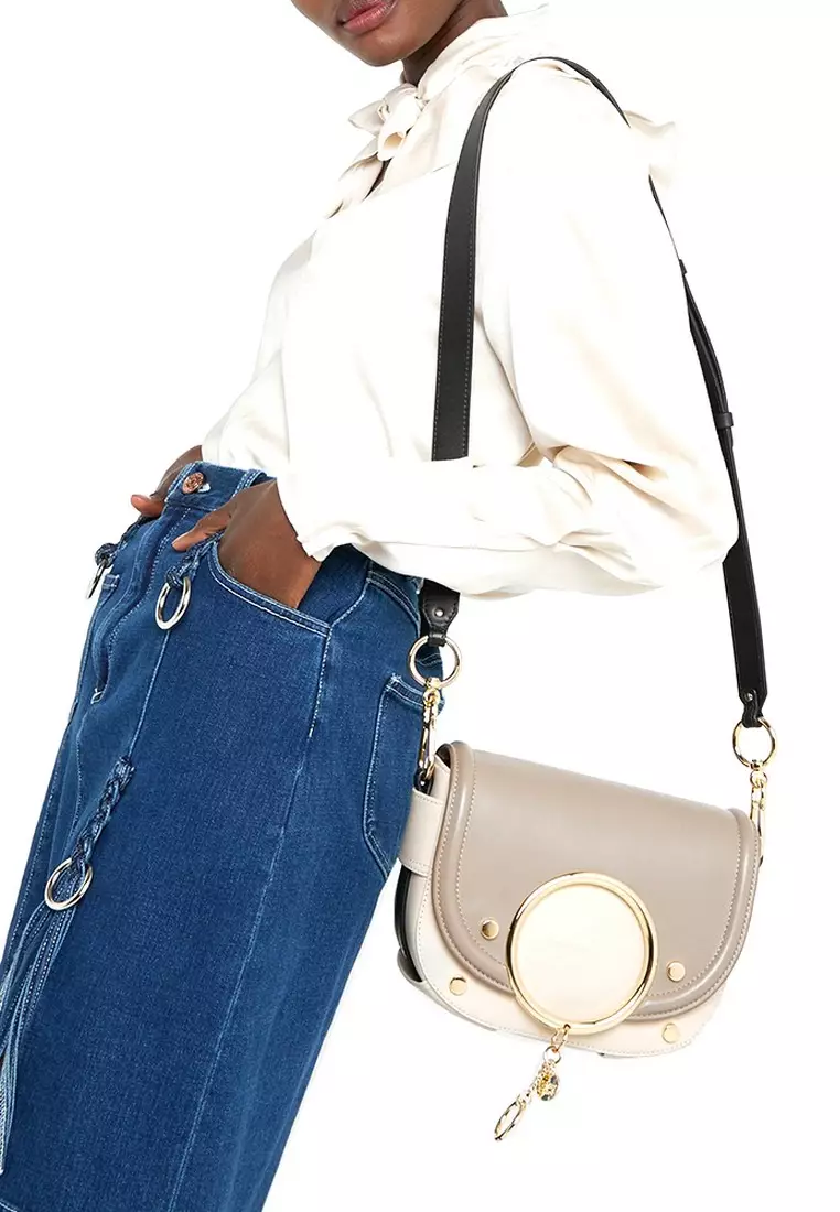 Buy Chloe Small Mara In Bi-Colour Smooth Cowhide Crossbody Bag in Motty ...