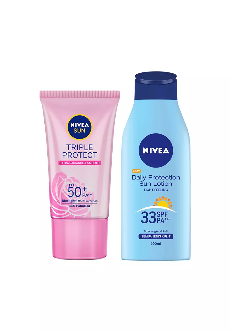 Jual Nivea NIVEA Sun - Triple Protect Hokkaido Rose + Daily Protect Sun ...