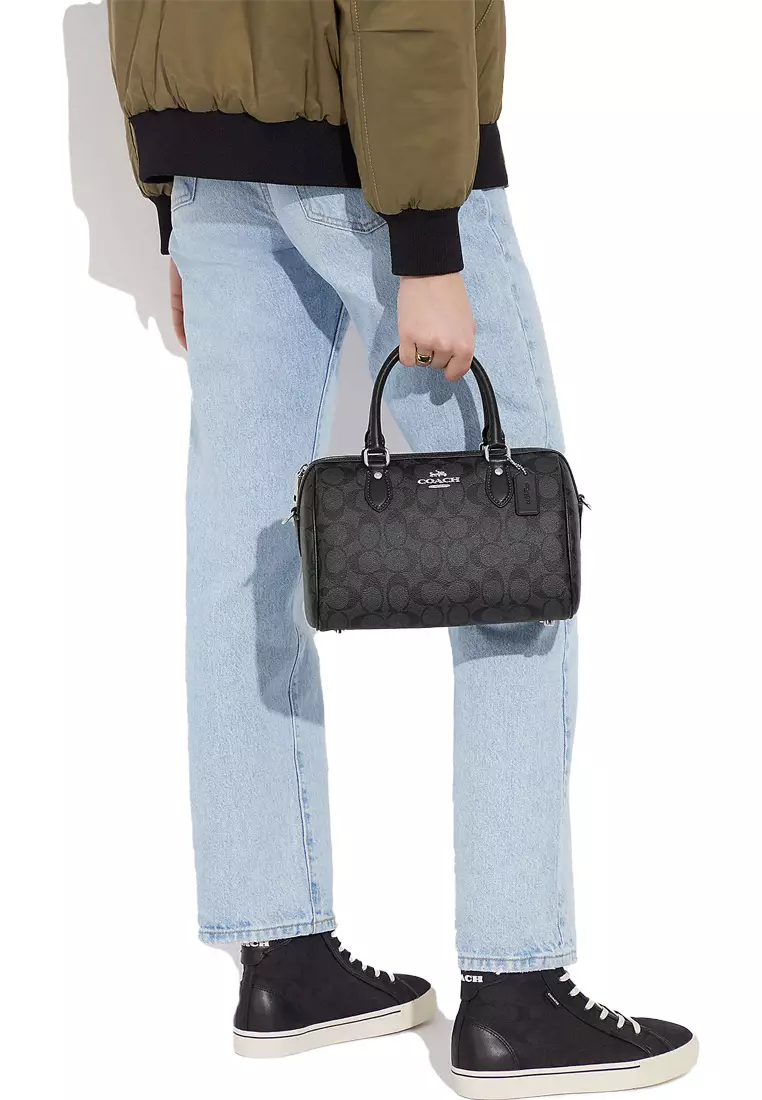 Jual Coach COACH Rowan Satchel In Signature Canvas Graphite/Black CH280 ...