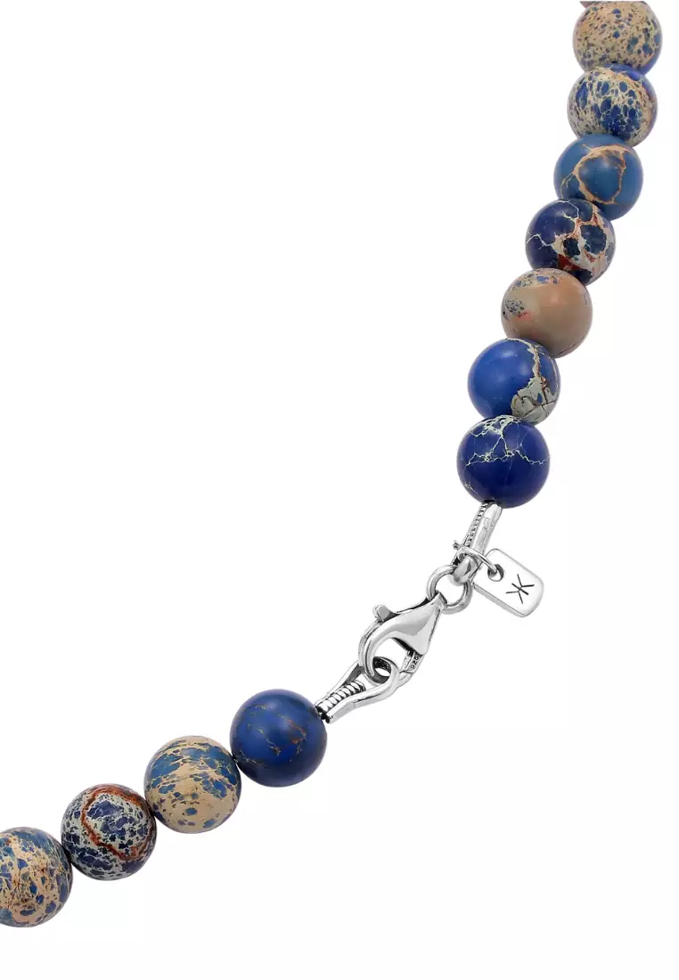 Buy Kuzzoi Necklace Men Skull Pendant Agate Beads Blue 2026 Online | ZALORA