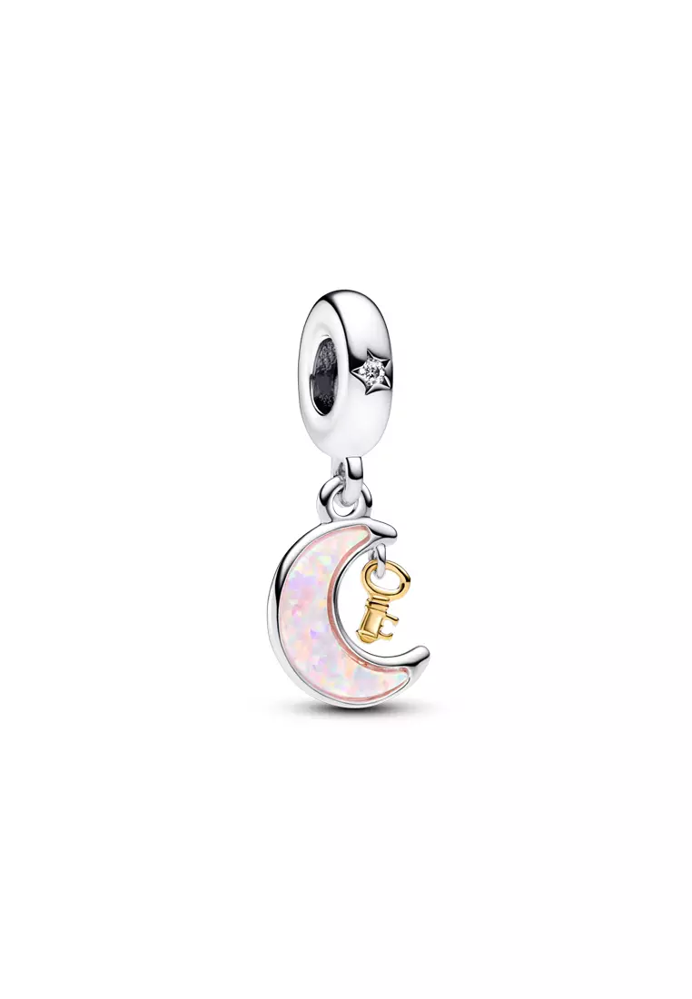 Buy PANDORA Pandora Two-tone Key & Moon Dangle Charm Online | ZALORA ...