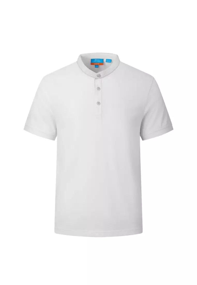 Buy G2000 Non-Iron Pure Cotton Stand Collar Polo Tee 2025 Online | ZALORA