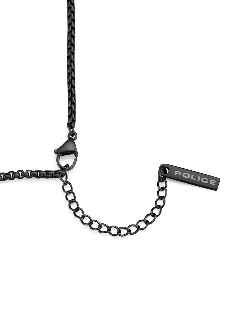 Buy Police Police Saint II Cross Pendant 22" Venetian Chain Black ...