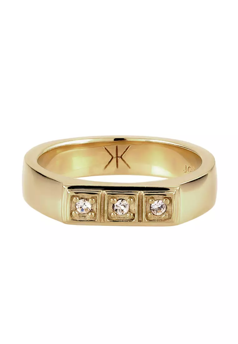 Buy Kuzzoi Men's Crystal Silver Pinky Ring – Gold-Plated 2026 Online ...