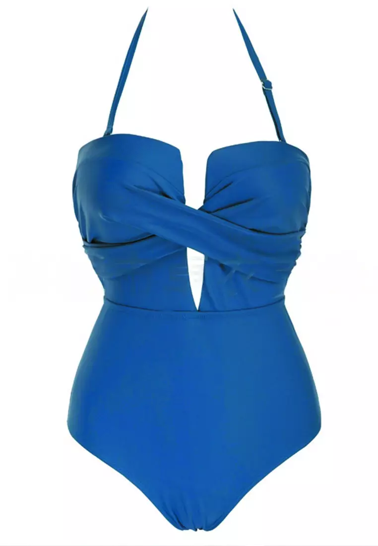 Buy LYCKA LNM5004 Korean Lady One Piece Swimwear Blue Online | ZALORA ...