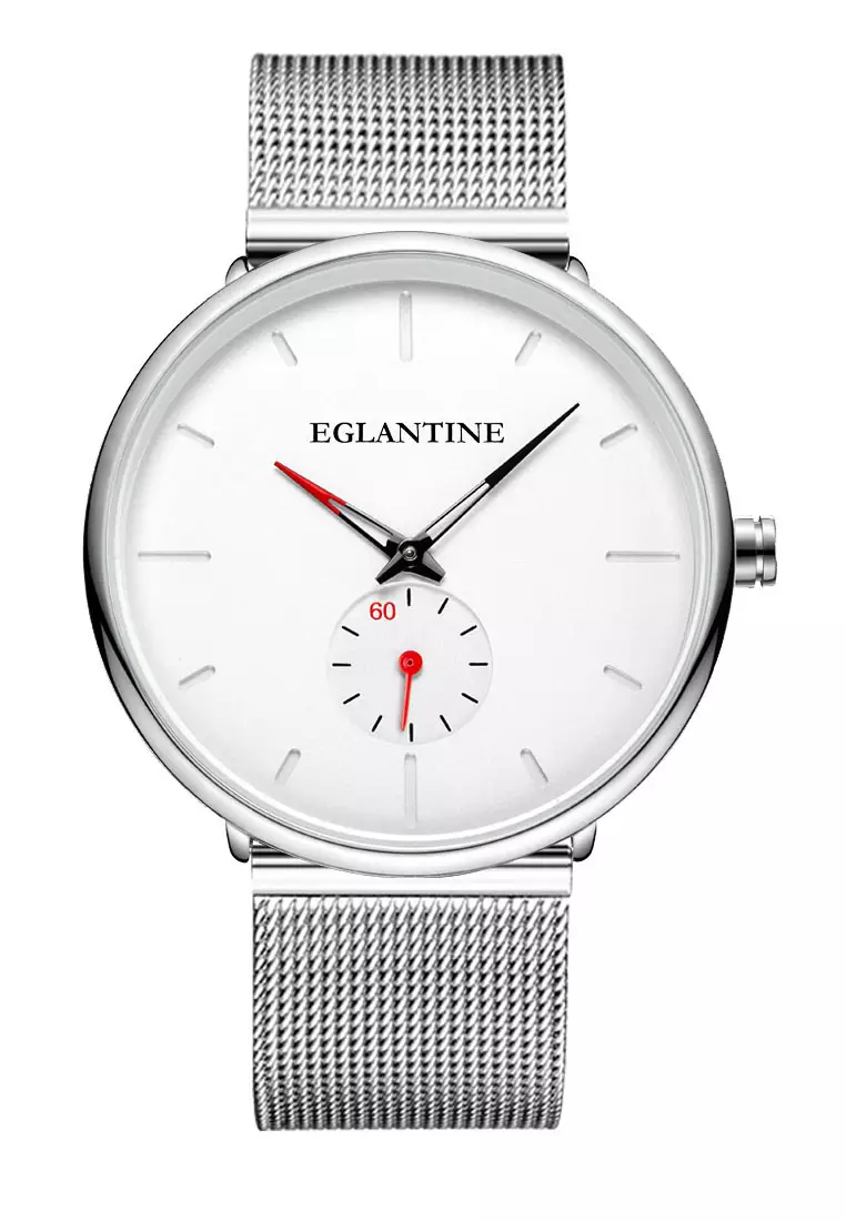 Buy EGLANTINE Paname II 40mm Unisex Quartz Watch White Dial and Red ...