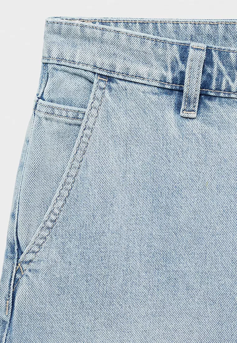 Buy Mango Straight Mid-Rise Denim Jorts 2025 Online | ZALORA