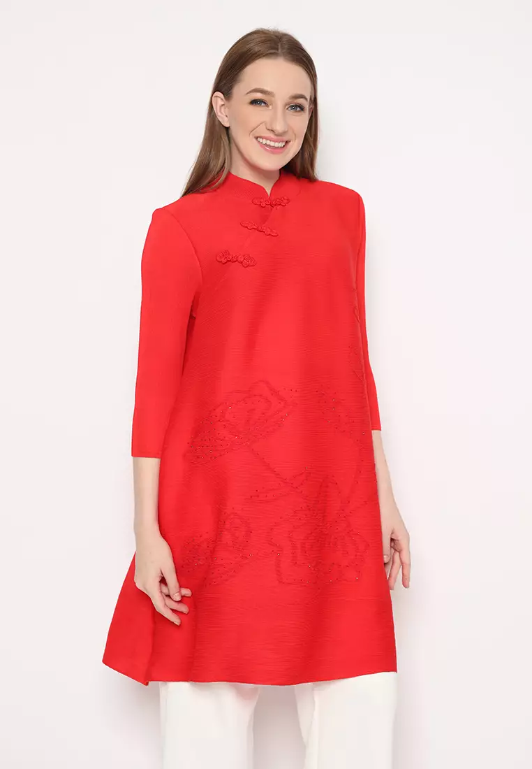 Jual Rupa Arupa Rupa Arupa - Red Aimi Pleats Tunic Dress with Red ...