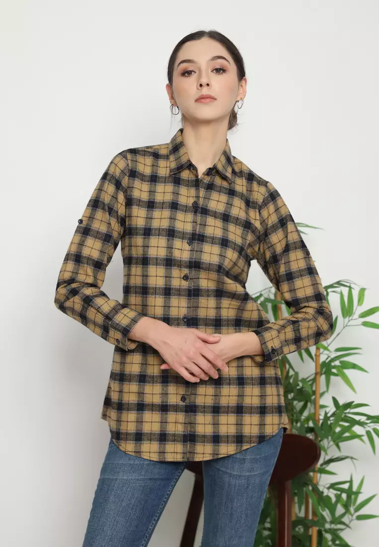 Jual PURICIA PURICIA - BLOUSE FYNEEN RUST Warna COKLAT Original 2024 ...