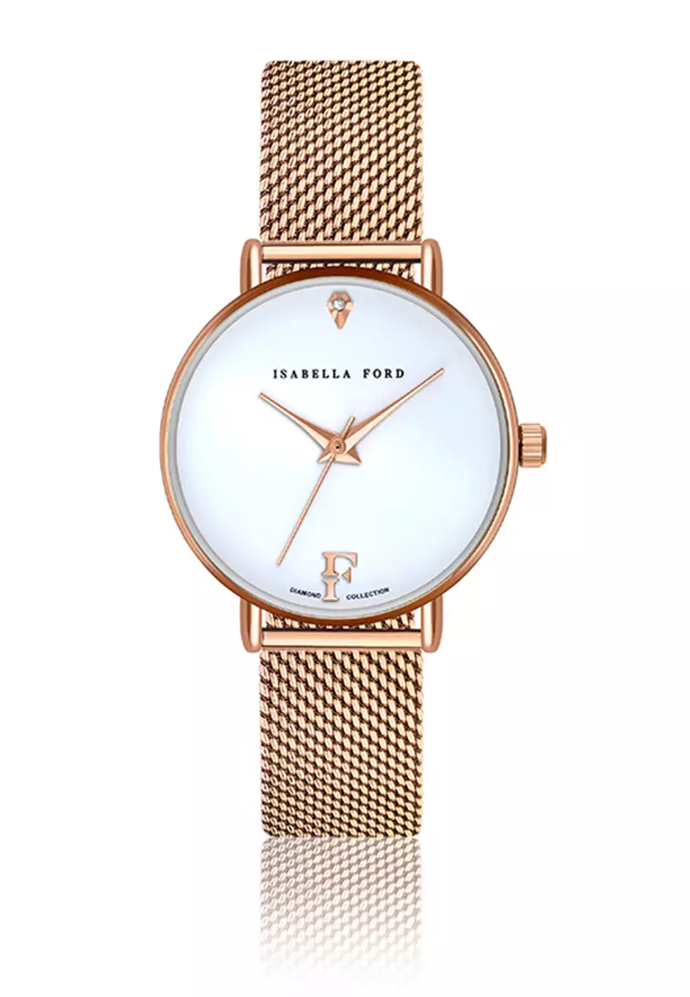 Buy Isabella Ford Isabella Ford Brigitte Rose Gold Mesh Women Watch ...