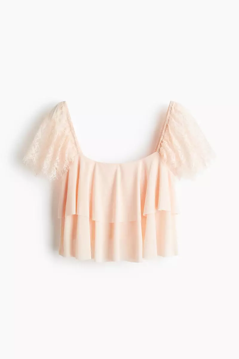 Buy H&M Lace-sleeved top 2026 Online | ZALORA