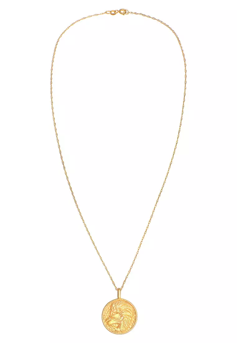 Buy ELLI GERMANY Zodiac Sign Leo Coin Necklace Online | ZALORA Malaysia