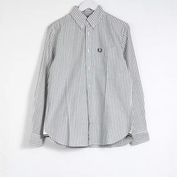 Jual Fred Perry Kemeja FRED PERRY STRIPE WHITE NAVY BLUE LONG SHIRT 100 ...