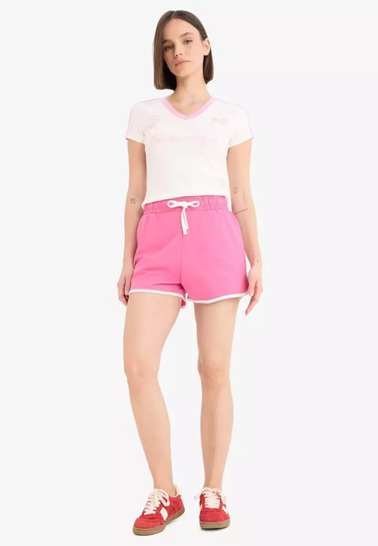 Buy DeFacto Coool Regular Fit Elastic Waist Lace Thick Mini Shorts ...