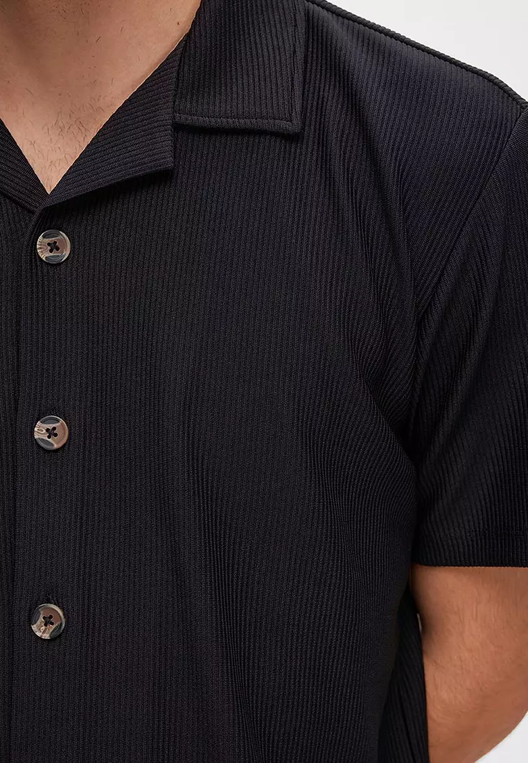 Buy Selected Homme Ribbed Cuban Collar Short Sleeves Shirt 2026 Online ...