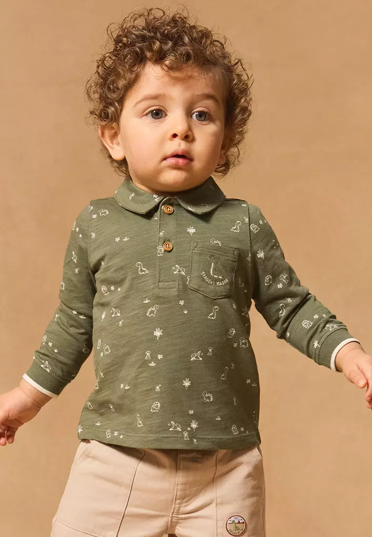 Buy Sergent Major Long-sleeved dinosaur polo shirt 2025 Online | ZALORA