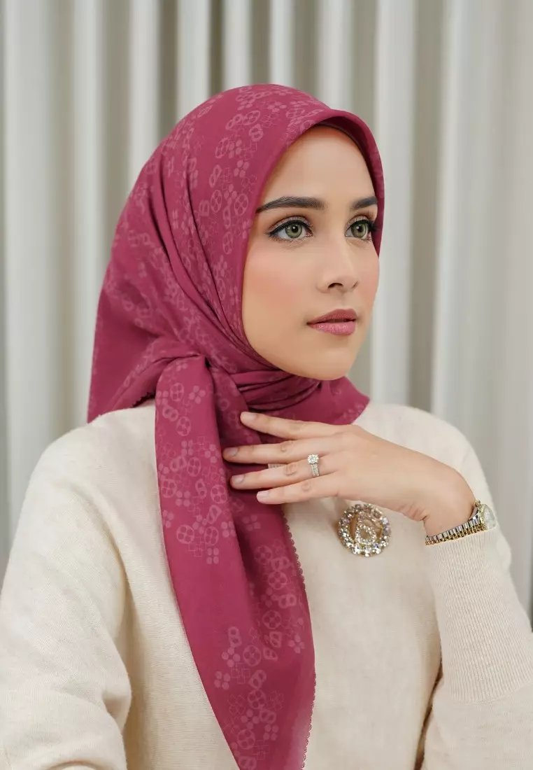 Buy Buttonscarves Monogram Scramble Voile Square XL - Viva Magenta 2026 ...