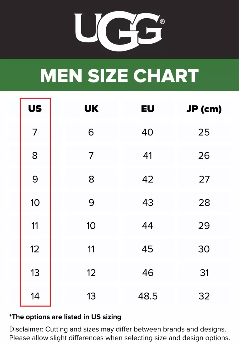 Ugg men's size guide store