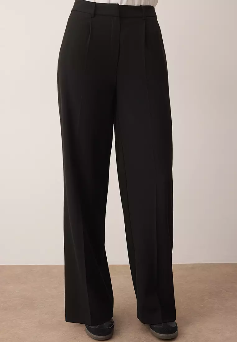 網上選購 Trendyol Black Palazzo/Extra Wide Leg Woven Fabric Trousers 2025 ...
