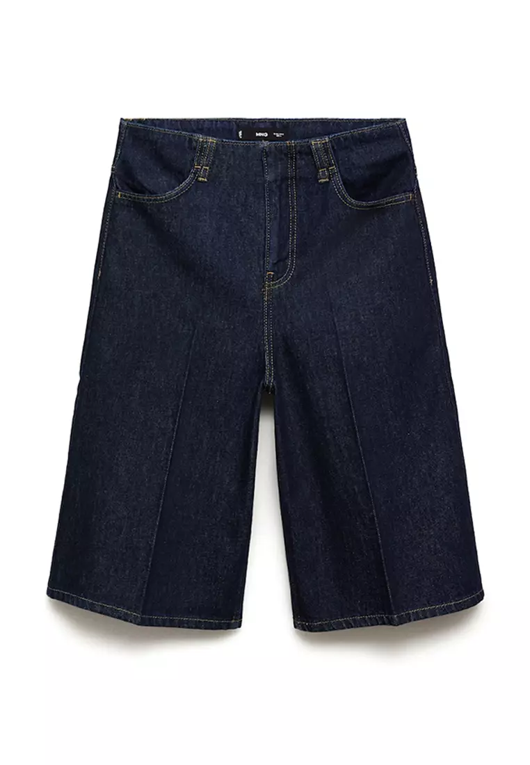 Buy Mango Mid-Rise Denim Bermuda Jorts Online | ZALORA Malaysia