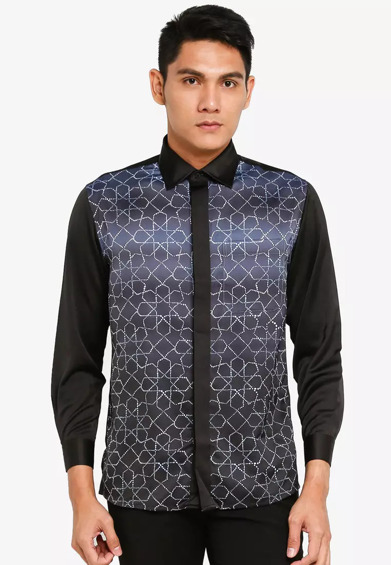 Buy Gene Martino Long Sleeve Batik Shirt Online | ZALORA Malaysia