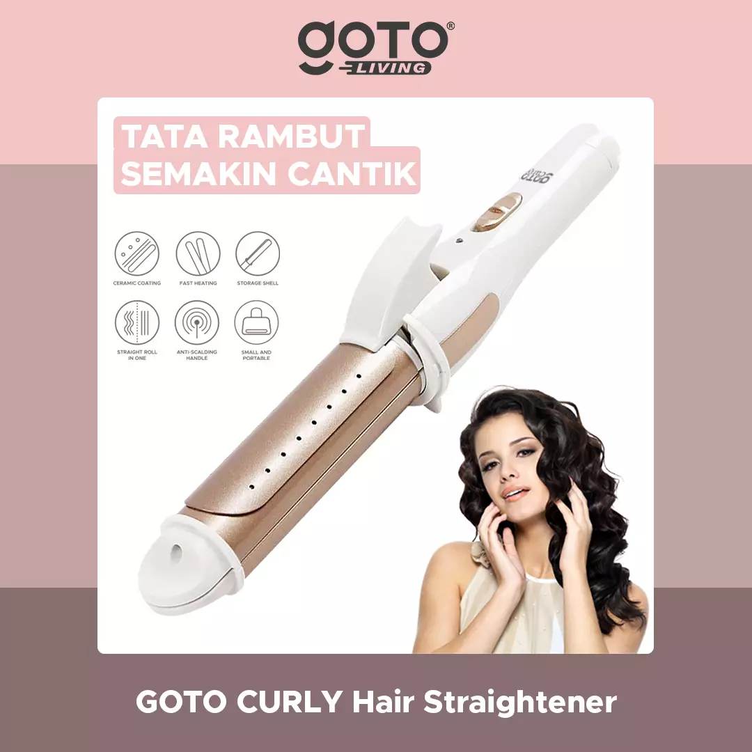 Jual Goto Living Goto Curly Catokan Rambut Catok Lurus Keriting 2in1 ...