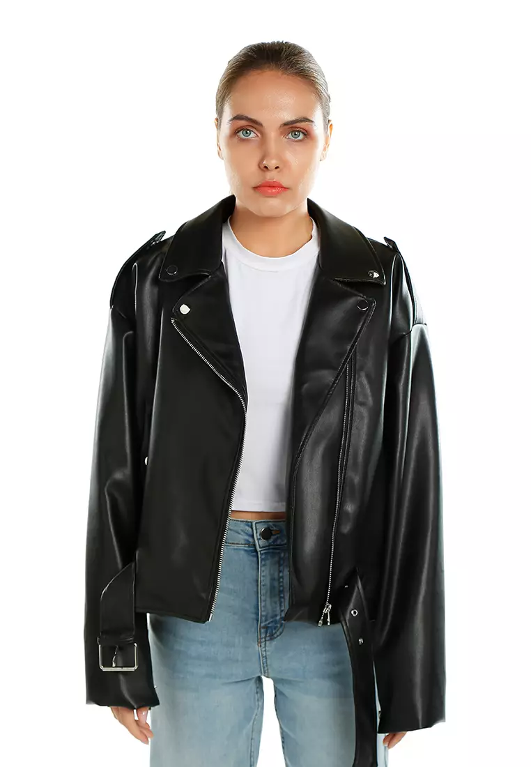 Jual London Rag Jaket Biker Berikat Hitam Original 2025 | ZALORA ...