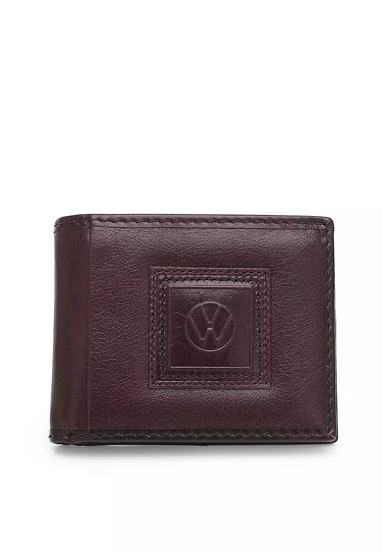 Buy Volkswagen Men's Genuine Leather RFID Short Wallet - Brown 2026 ...