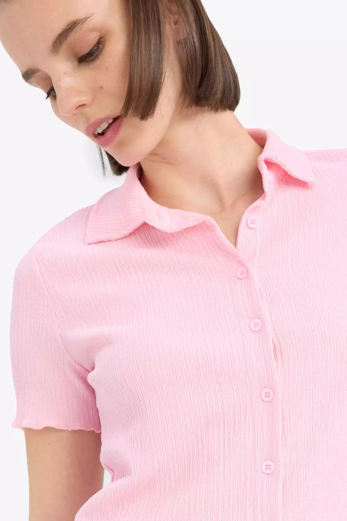 Jual DeFacto Cool Fitted Wrap Short Sleeve Shirt D4520Ax25Sm Original ...