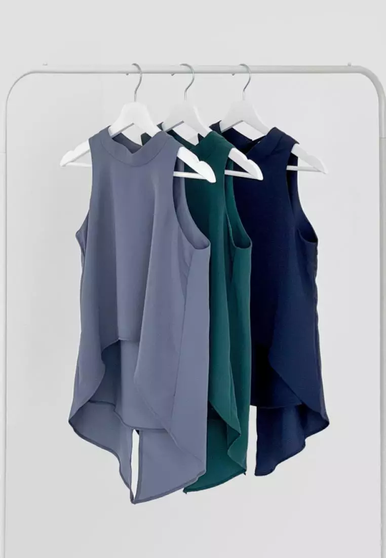 Buy MMRS. Garb Erinn Mock Neck Asymmetric Top - Cool Gray 2025 Online ...