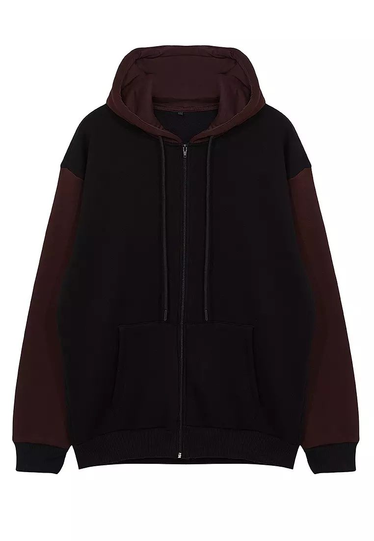 Buy Trendyol Colorblock Zip Hoodie Online | ZALORA Malaysia